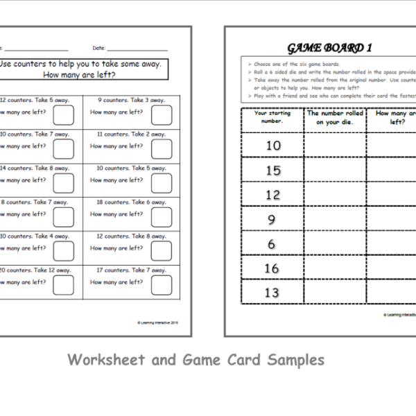 Mathematics – Model Subtraction by separating and taking away part of a ...
