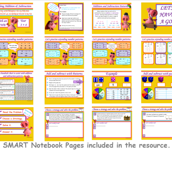 Yr 3 + 4 – Using Patterns to Extend Addition + Subtraction Facts ...